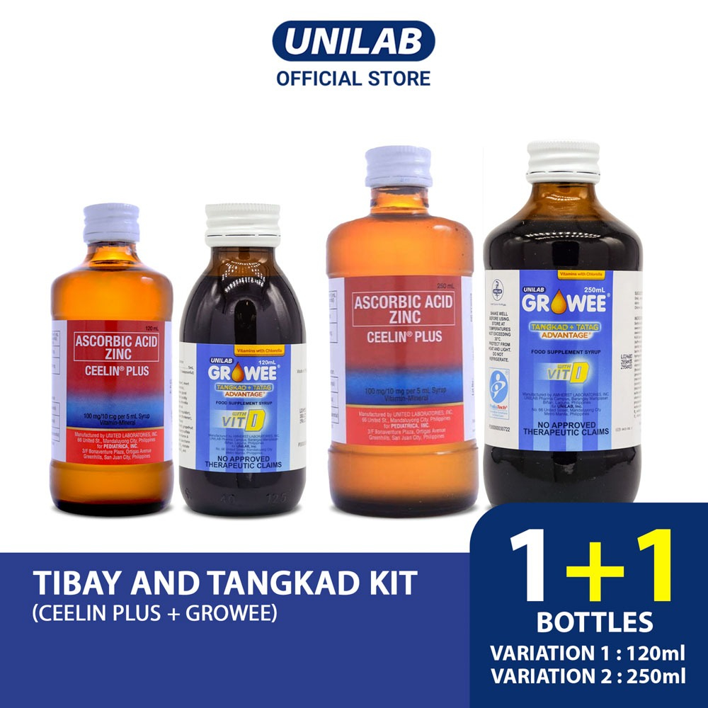Tibay and Tangkad Kit: Ceelin Plus Syrup + Growee Syrup | Shopee ...