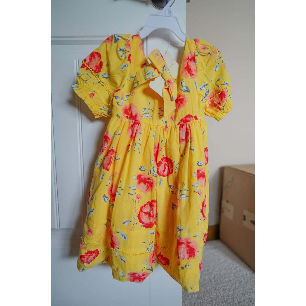 J Joie Floral Flutter Dress with Bow Clip - B31 | Shopee Philippines