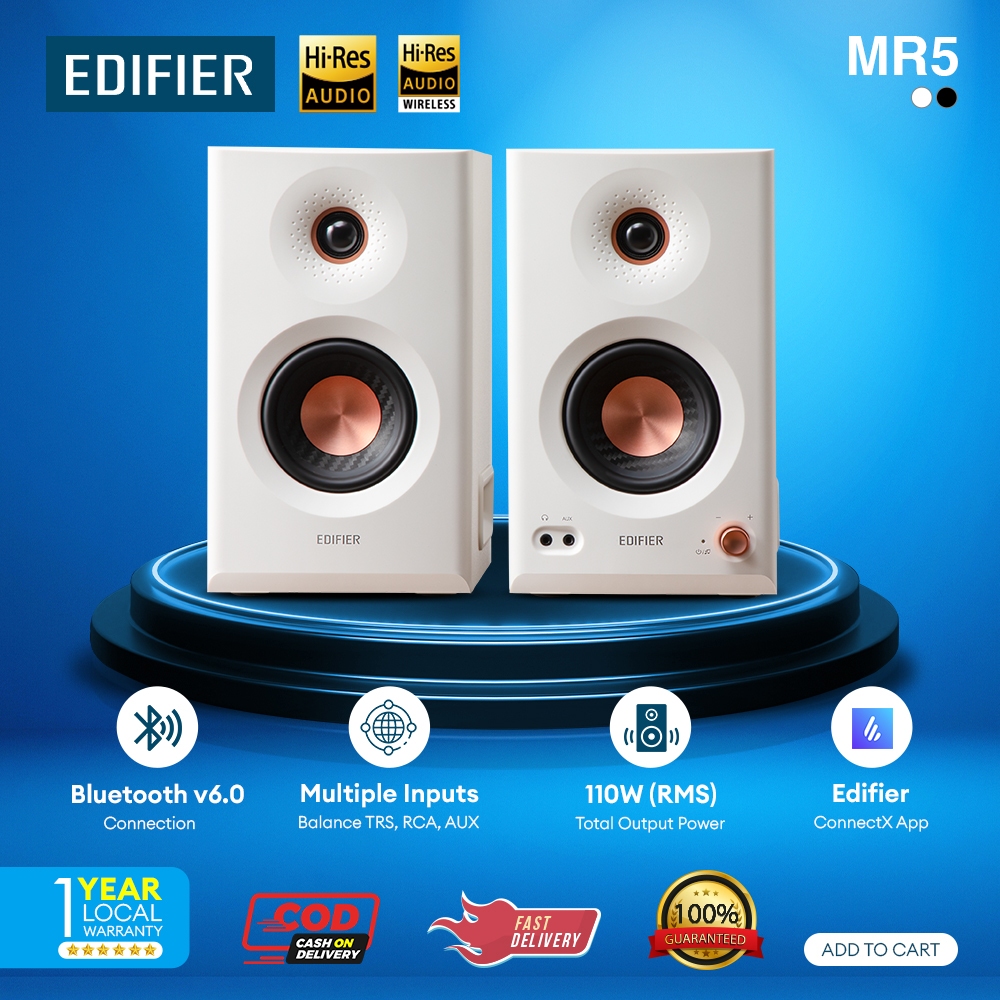 Edifier MR5 Tri-amped Powered Studio Monitor Bluetooth V6.0 Speaker | Shopee Philippines