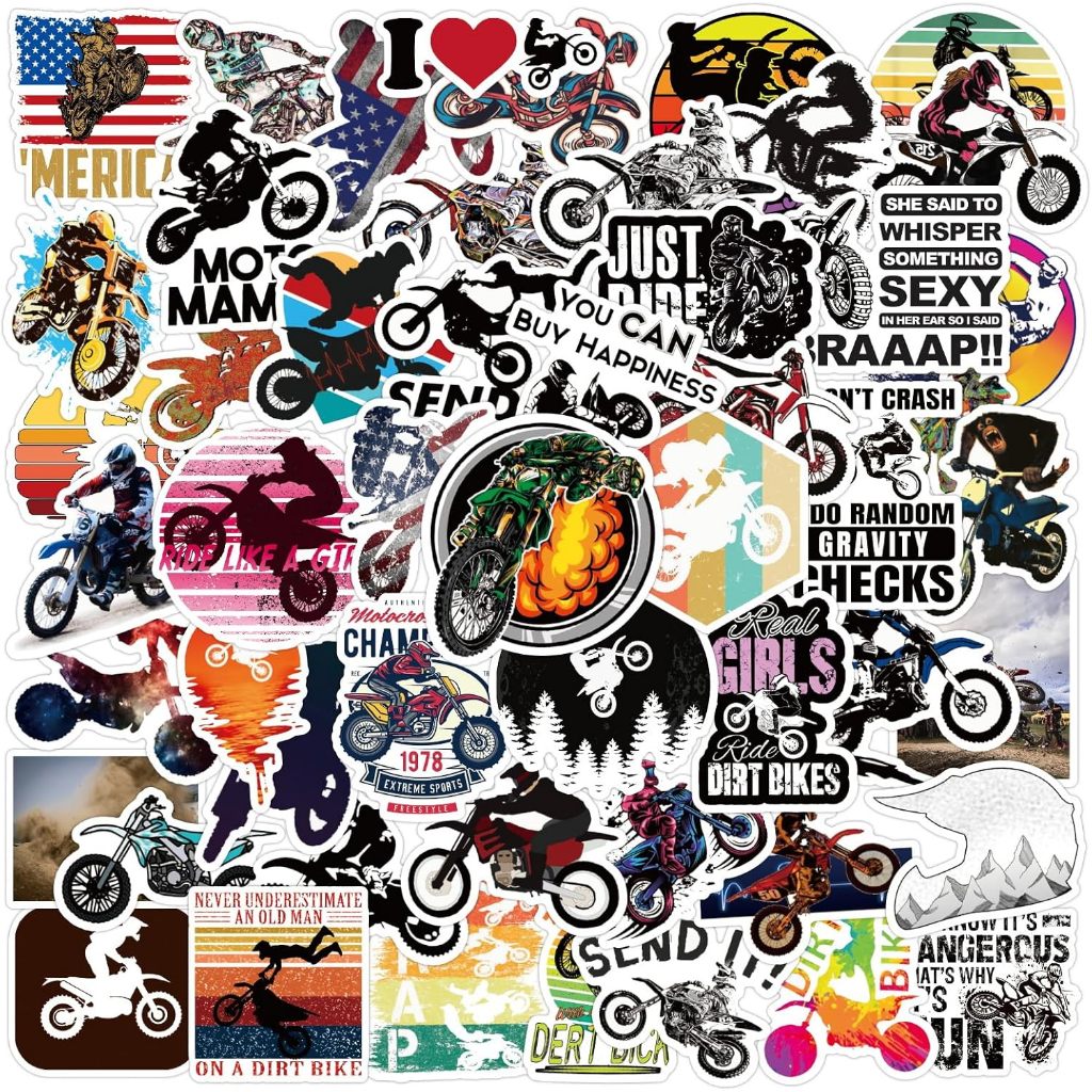 50pcs Motocross • Dirt-Bike • Decals • Waterproof • Scratchproof ...