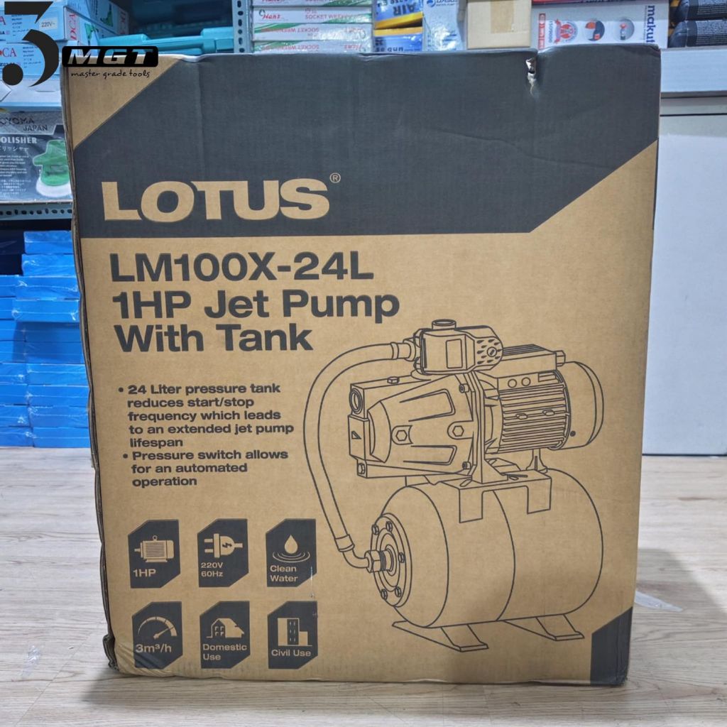 Lotus 1HP Automatic Jet Pump with Tank 24L Electric Water Transfer ...