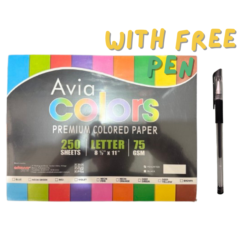 Avia Colors Premium Colored Paper – Short & Long Sizes (250 Multicolor ...