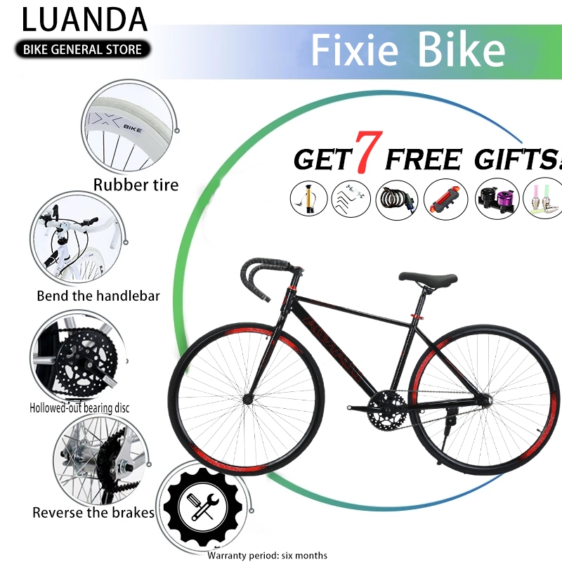 LUANDA Fixie Bikes High Carbon Steel Bike Road Bike Alloy Wheels 700× ...