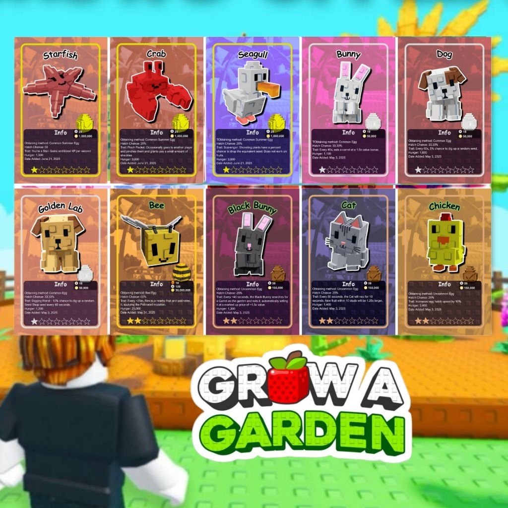 Grow a Garden Trading cards Roblox for fun , 10pcs per pack Lomo Cards ...