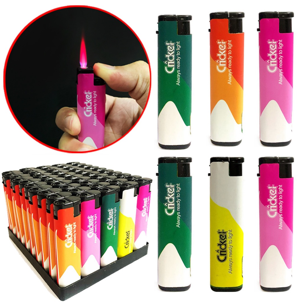 50pcs/box Windproof lighter, candy color advanced lighter, pink flame ...