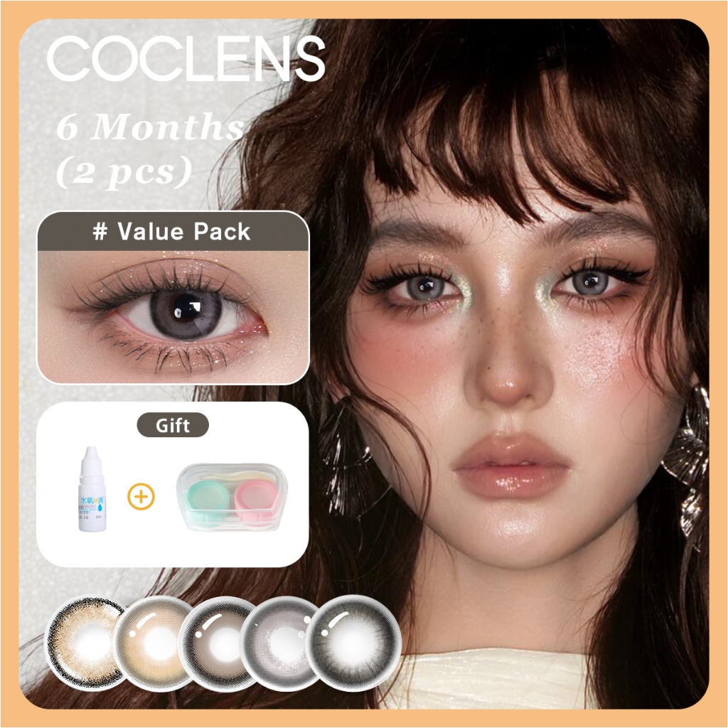 [BUY 1 TAKE 2 ]COCOLENS Makeup set Natural Brown contact lens 6 months ...