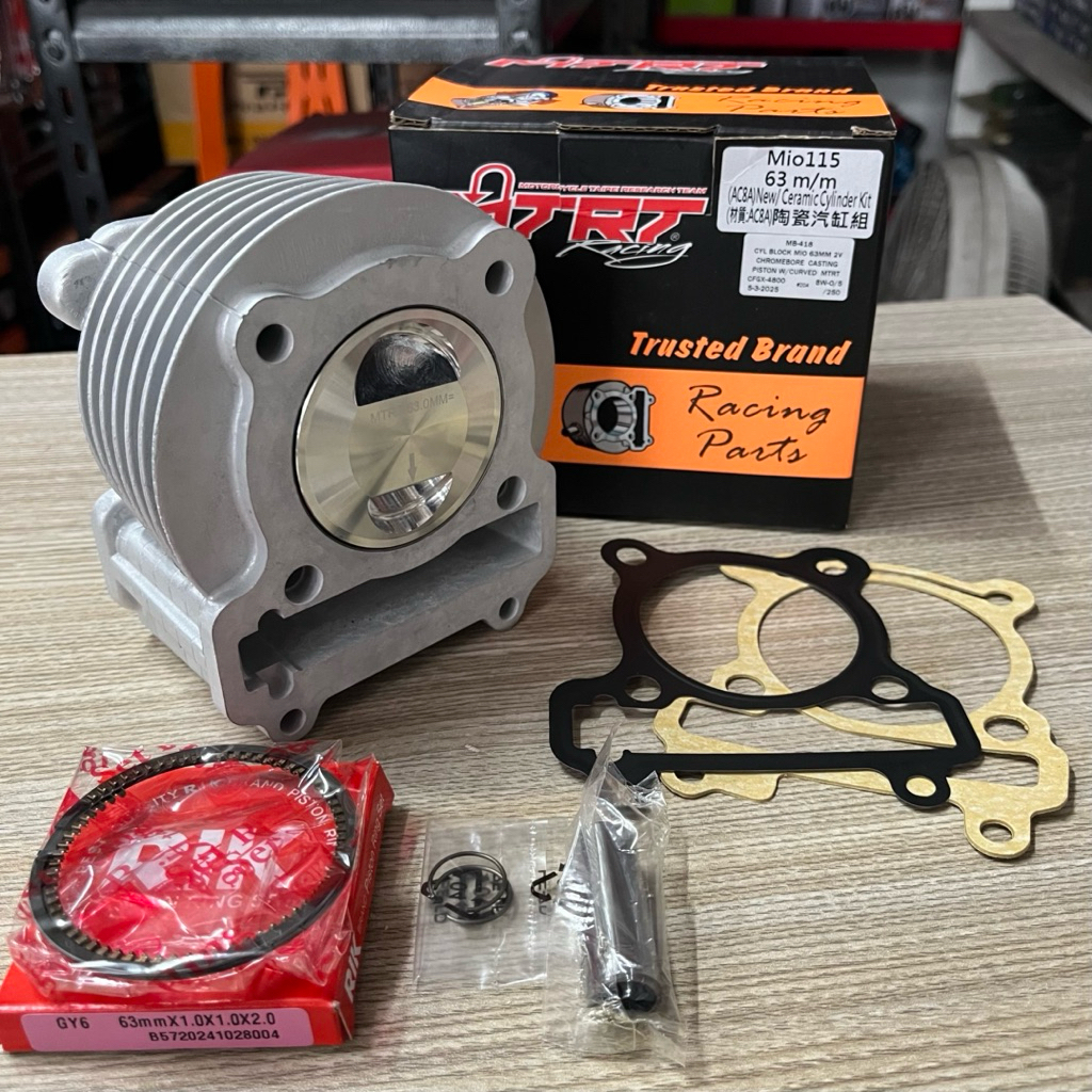 MTRT 63MM CHROMEBORE CERAMIC BLOCK CASTING PISTON KIT W/ CURVE MIO ...