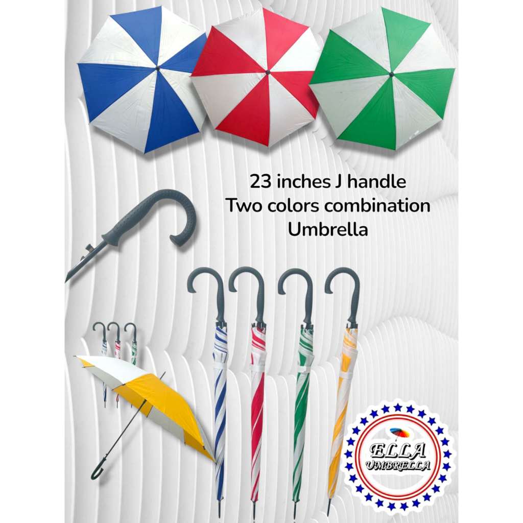 (ELLASHOP) 23 inches j-Handle 2-tone Rain and Sun Umbrella 2 colors only | Shopee Philippines