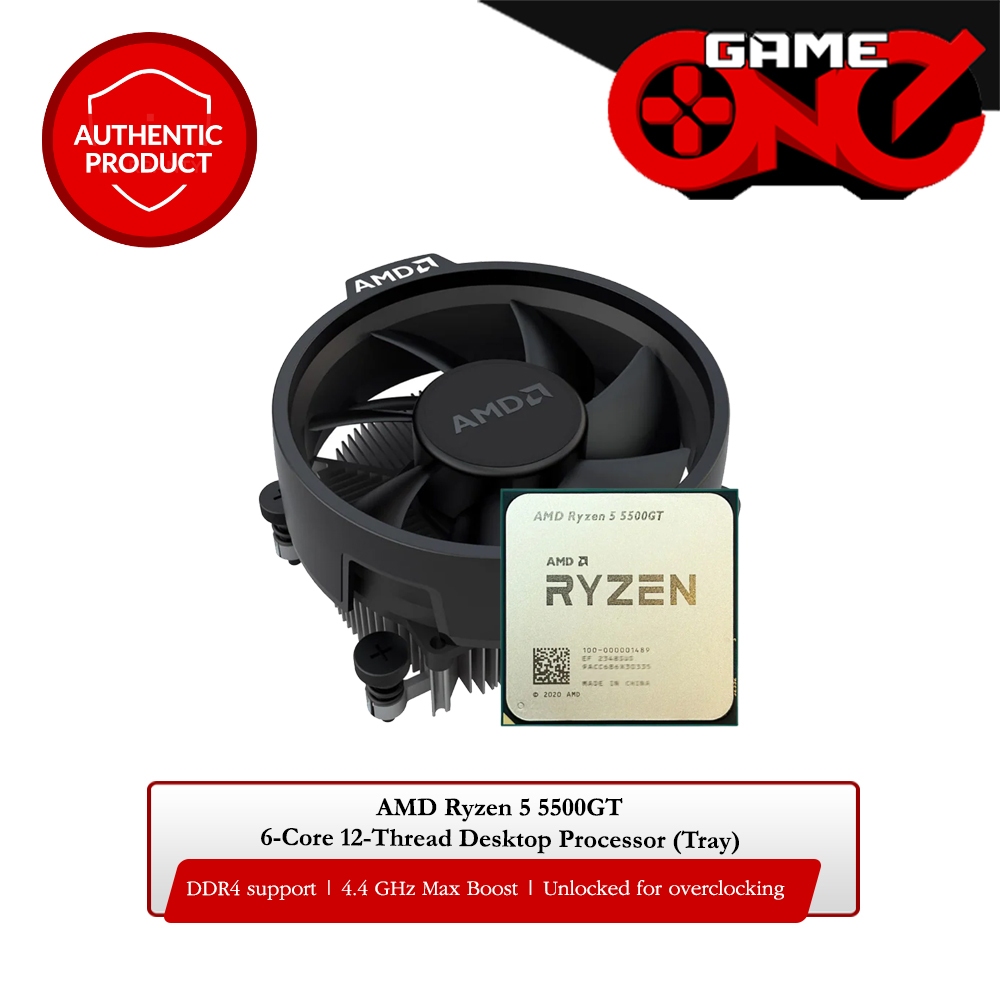 AMD Ryzen 5 5500GT 6-Core 12-Thread Desktop Processor (Tray) | Shopee ...