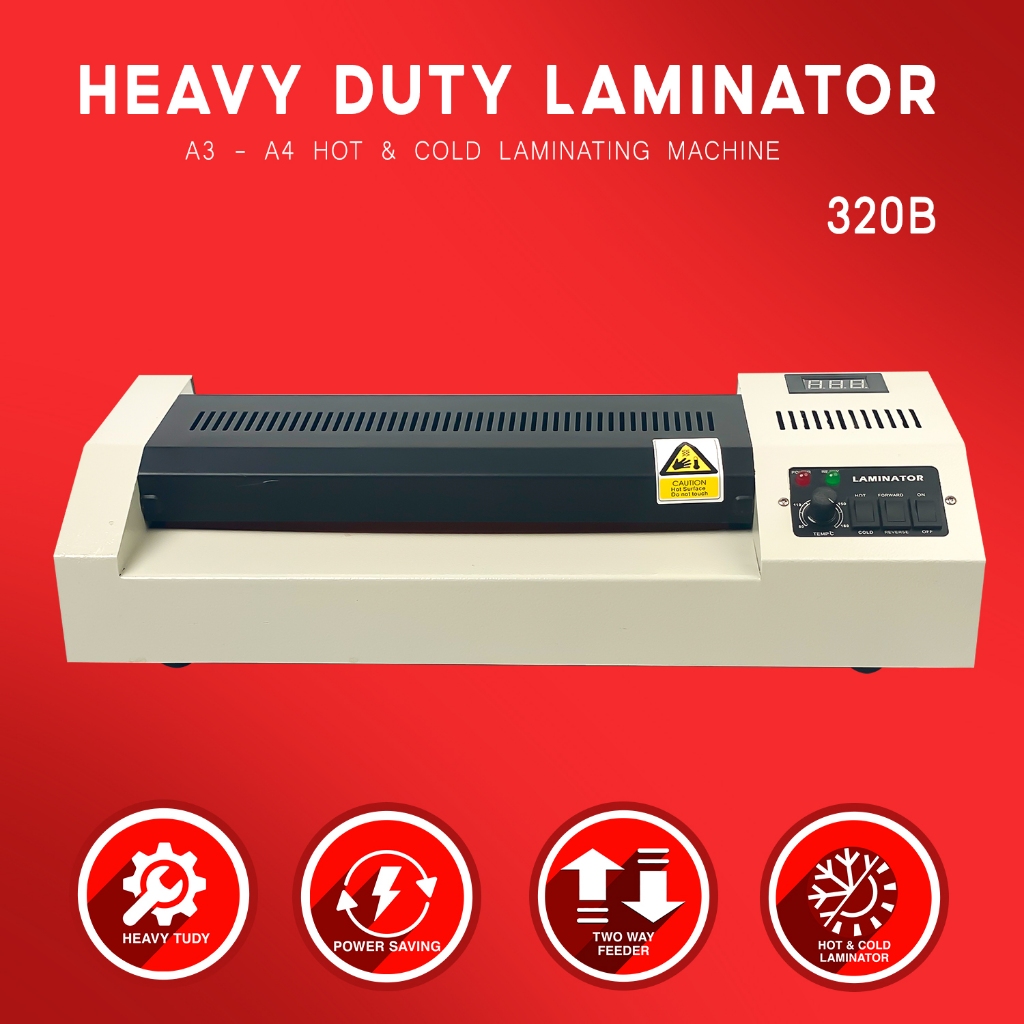 Officom 320 Laminating Machines A3 & A4 Size Hot & Cold Reverse Heavy ...