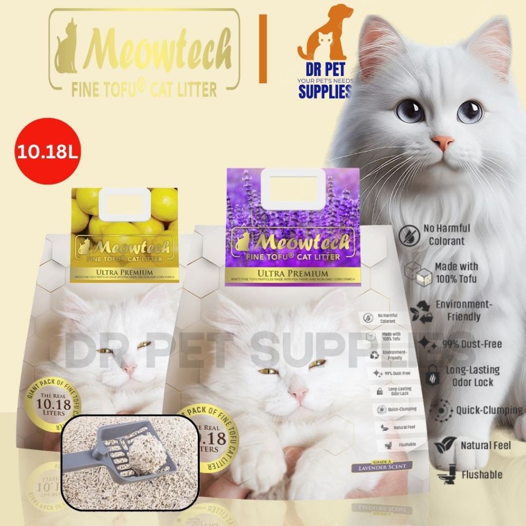 10.18L Meowtech Cat Litter Natural Tofu Made Dust Free All Stages Adult ...