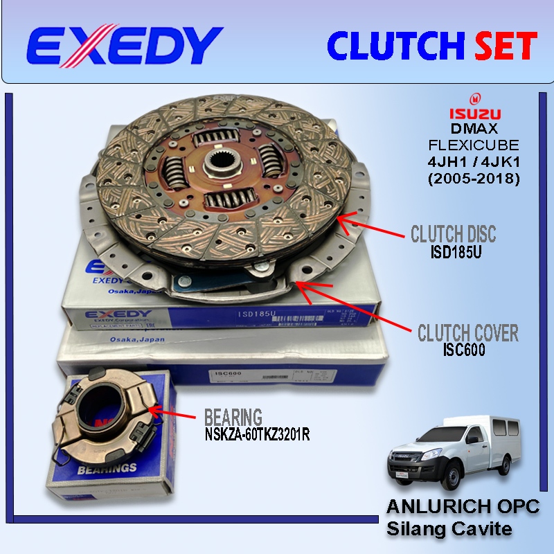 EXEDY CLUTCH SET WITH RELEASE BEARING FOR ISUZU DMAX FLEXICUBE 4JH1 ...