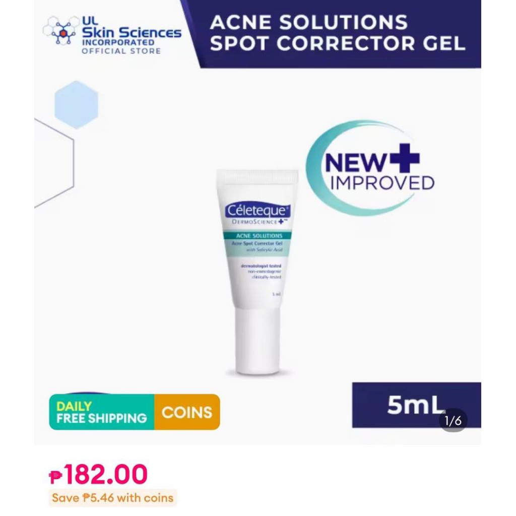 Céleteque DermoScience Acne Solutions Acne Spot Corrector Gel | Shopee ...