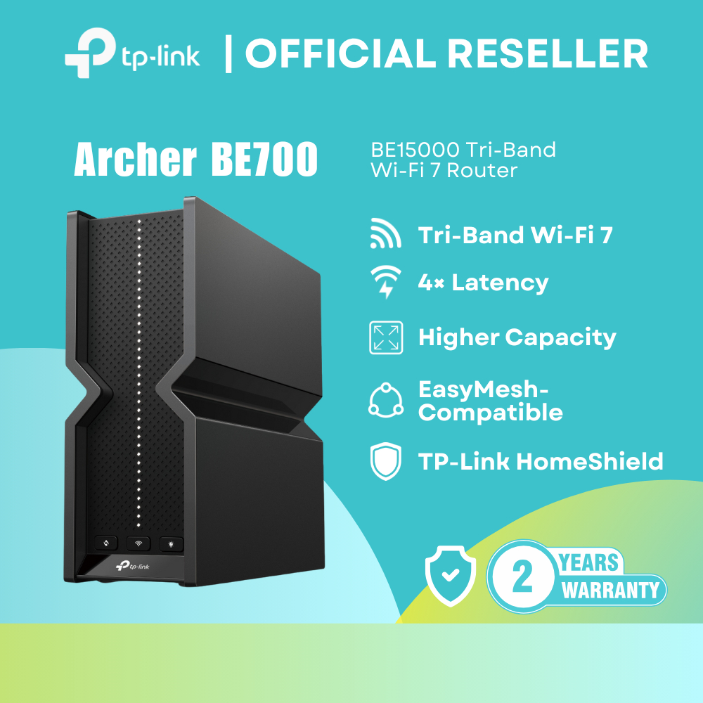 TP-Link Archer BE700 Wi-Fi 7 Router / BE15000 / Tri-Band / 10G WAN ...