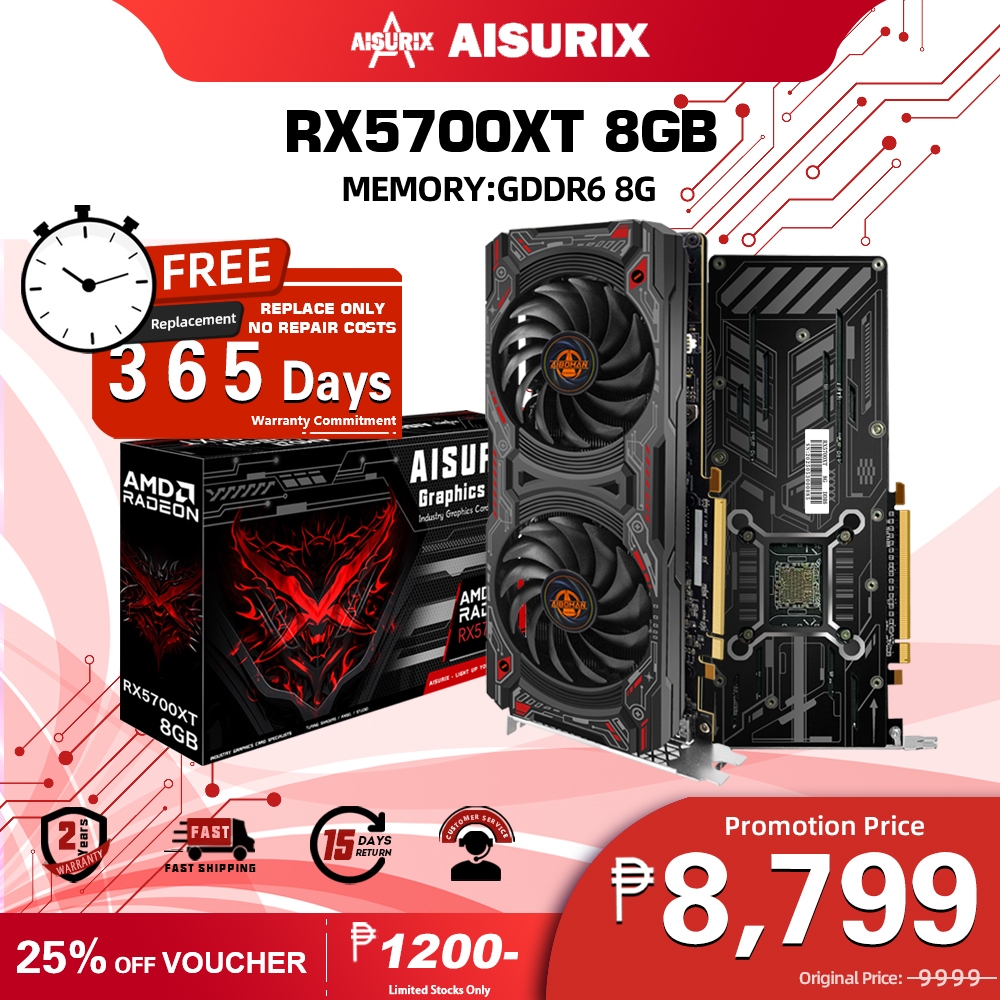 AISURIX Brand New RX 5700XT 8G Graphics Card GDDR6 GPU Video card For ...