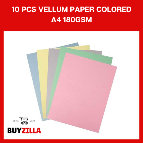 BUYZILLA 10 sheets A4 Colored Vellum Board 180gsm Vellum Paper | Shopee ...