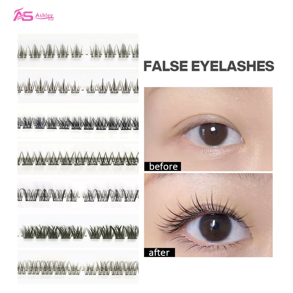 Ashley Shine Glue-Free False Eyelashes Thick Curled Natural for Easy ...