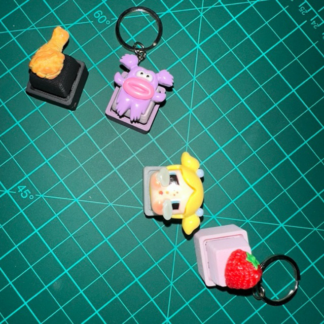 Cute Keycap Fidget - Single with Design Clicky 3D Printed Keychain w ...