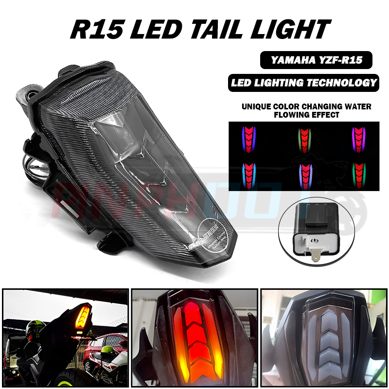 Yamaha R15 LED Taillight Fit For V3 V4 YZF-R15M Rear Brake Turn Signal ...