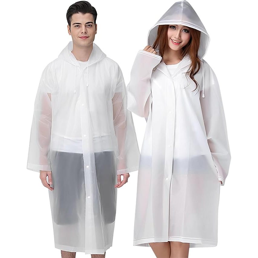 Rain Coat EVA Rain Ponchos for Adults Reusable Survival Emergency Heavy ...