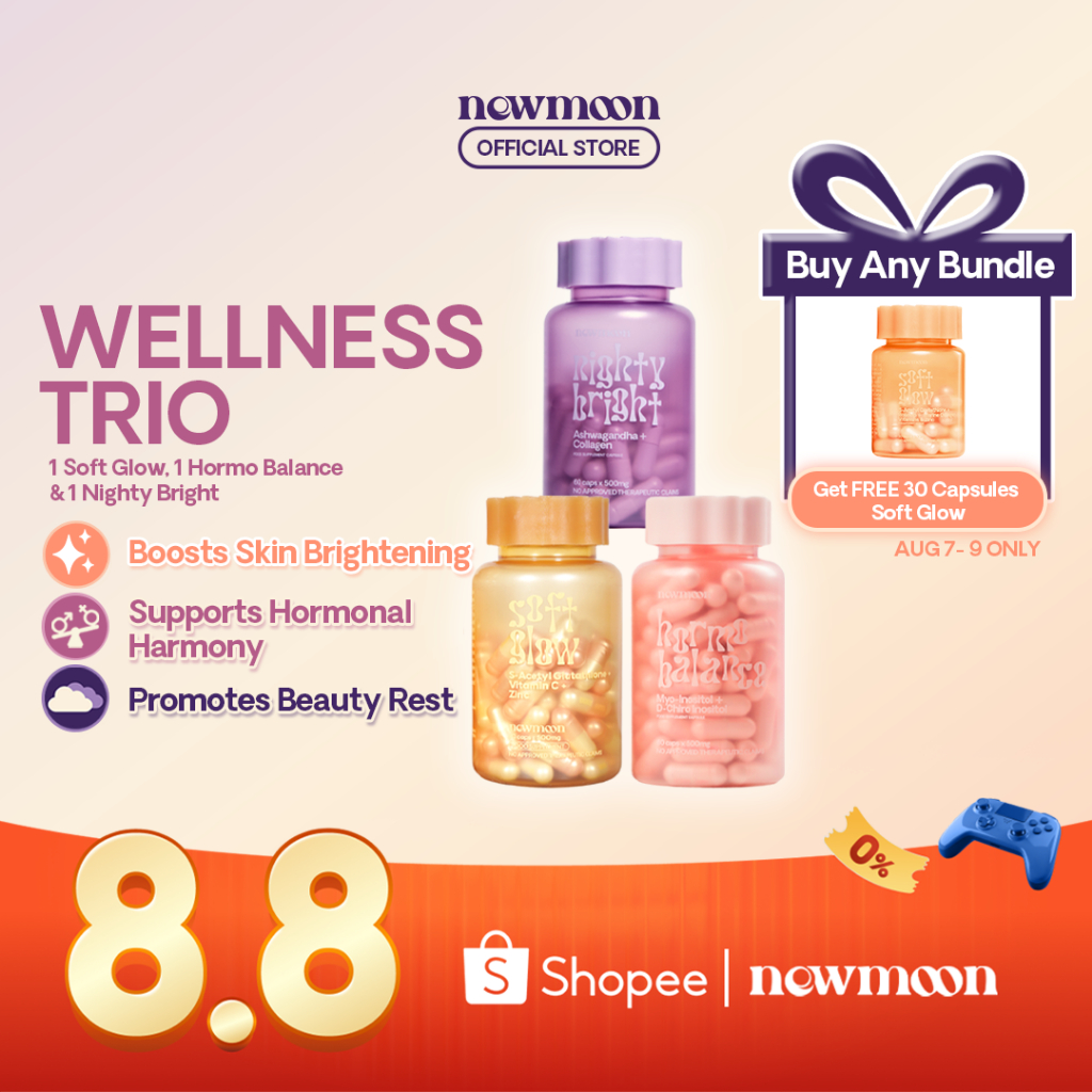 NEW MOON Wellness Trio S-Acetyl Glutathione D Chiro Inositol Myo ...