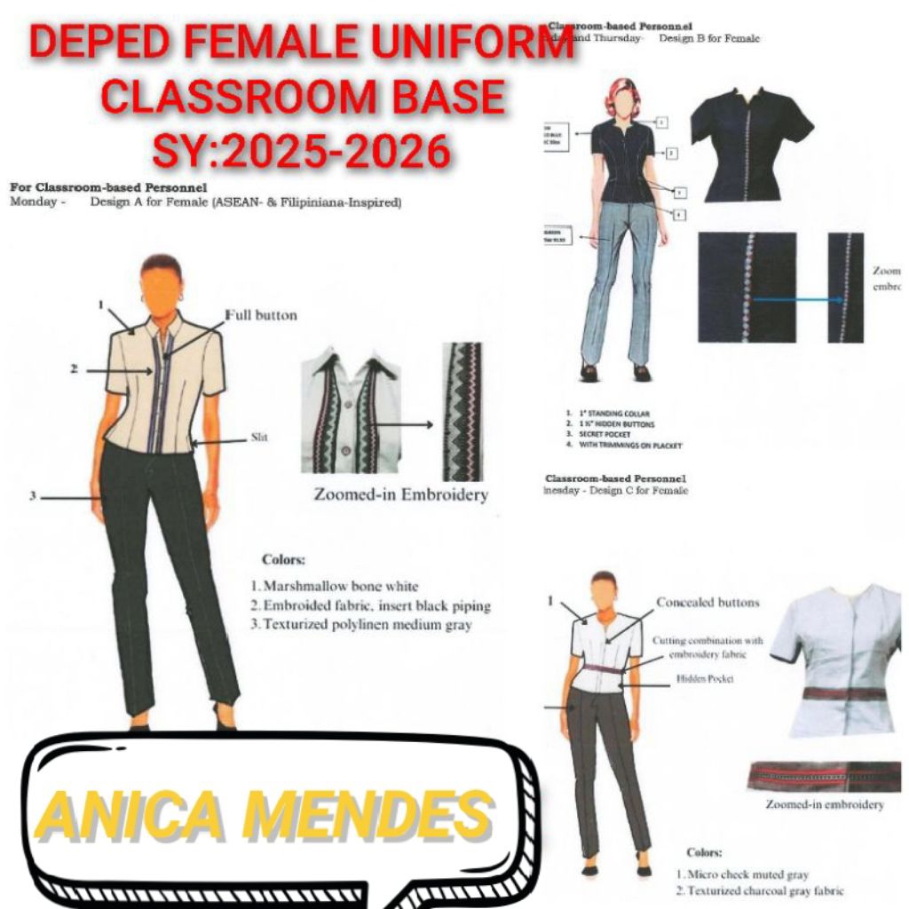 DepEd 2025-2026 (Female)Teacher Uniforms Original For Classroom (TELA ...