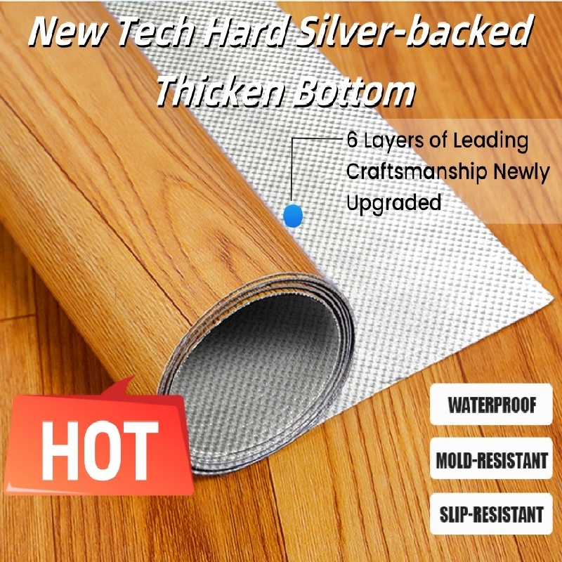 SOLD PER YARD New Tech Silver-backed Linoleum Rubber Floor Mat Thicken ...
