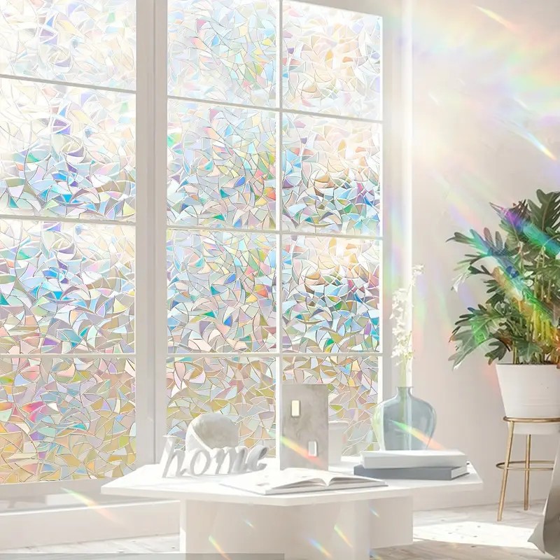 Window Film Sticker Glass Sticker Rainbow Static Cling Window Sticker ...
