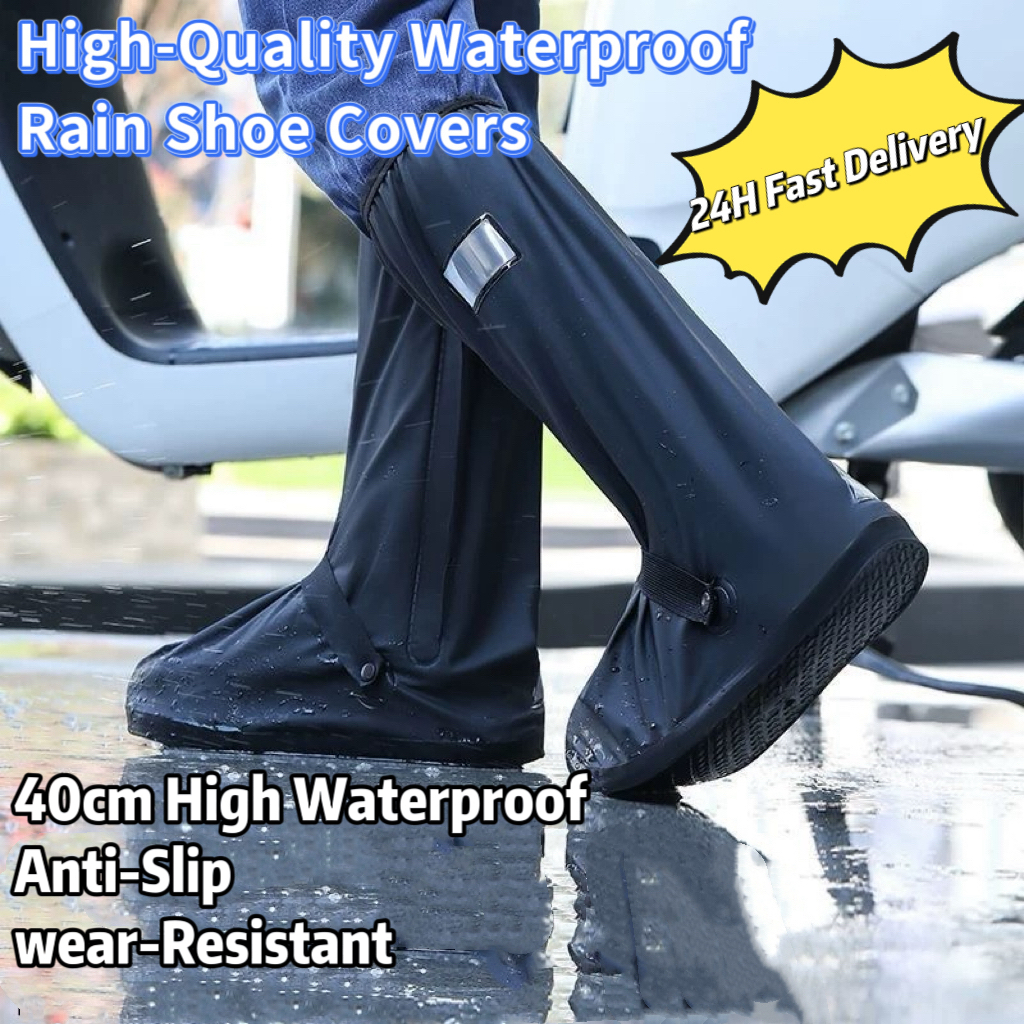 Rain Shoe Covers Waterproof Non-Slip Men Women Foldable Thickened Shoes ...