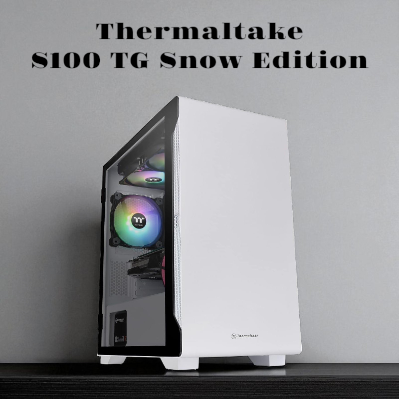 Thermaltake CS7886 S100 TG Snow Edition White Mini Tower PC Case with ...