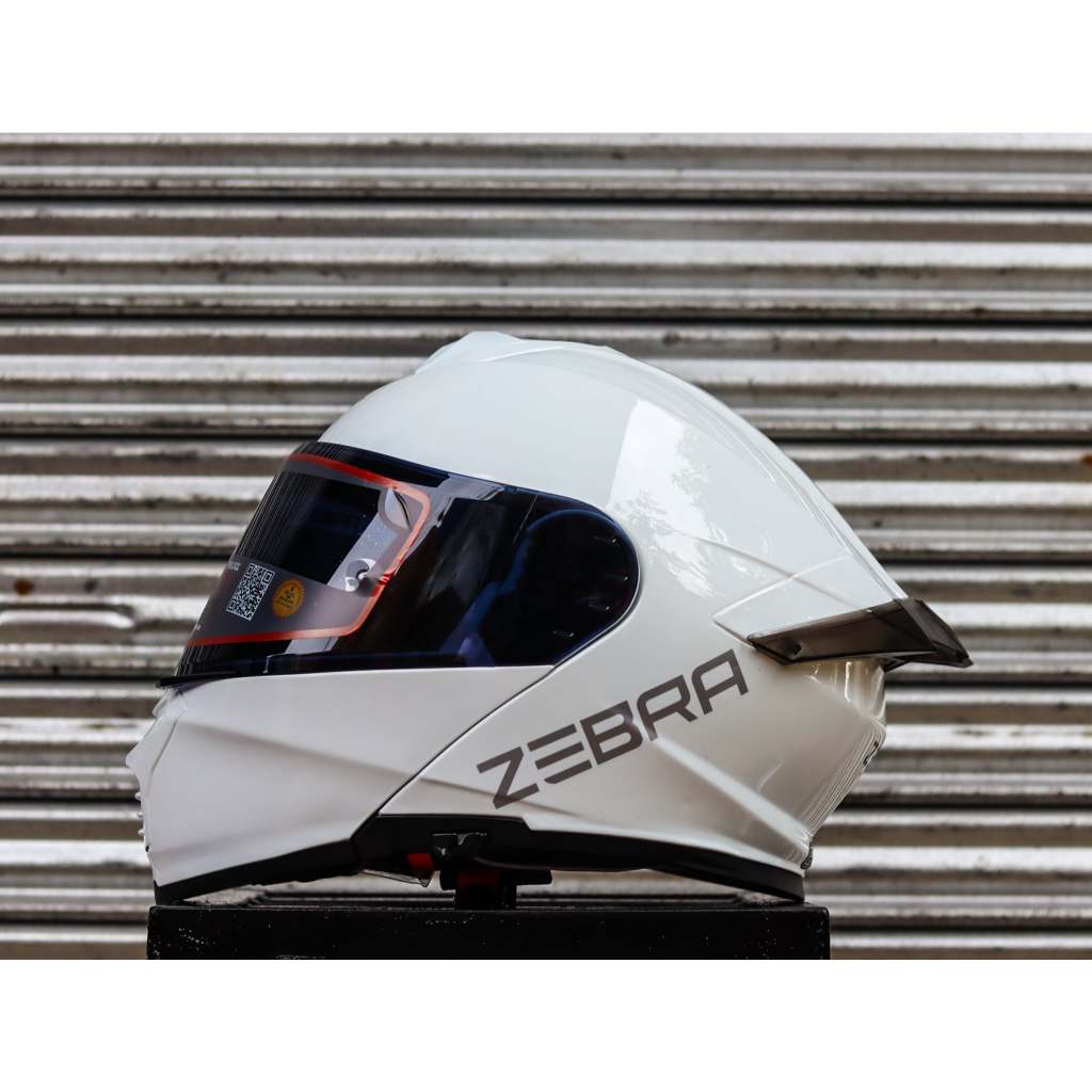 ZEBRA HELMET A113 RITZY WHITE MODULAR DUAL VISOR | Shopee Philippines