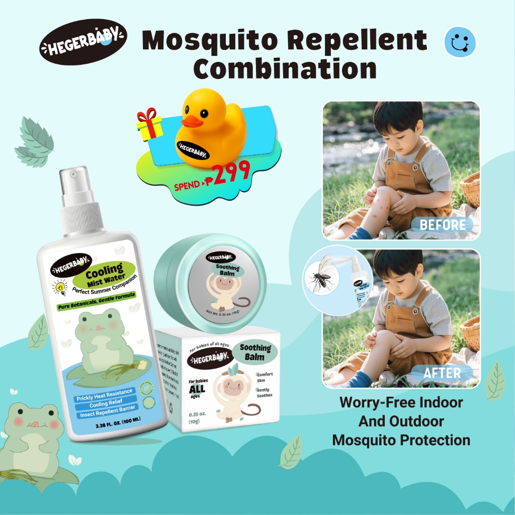 Hegerbaby Prickly Heat Cooling Mist Water + Soothing Balm -Repels ...