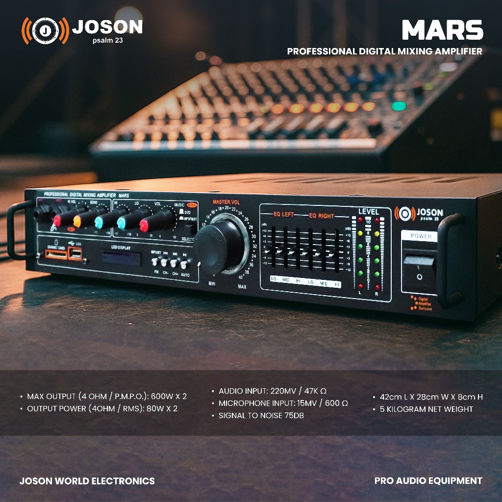 Joson MARS Professional Digital Mixing Amplifier (with Graphic ...