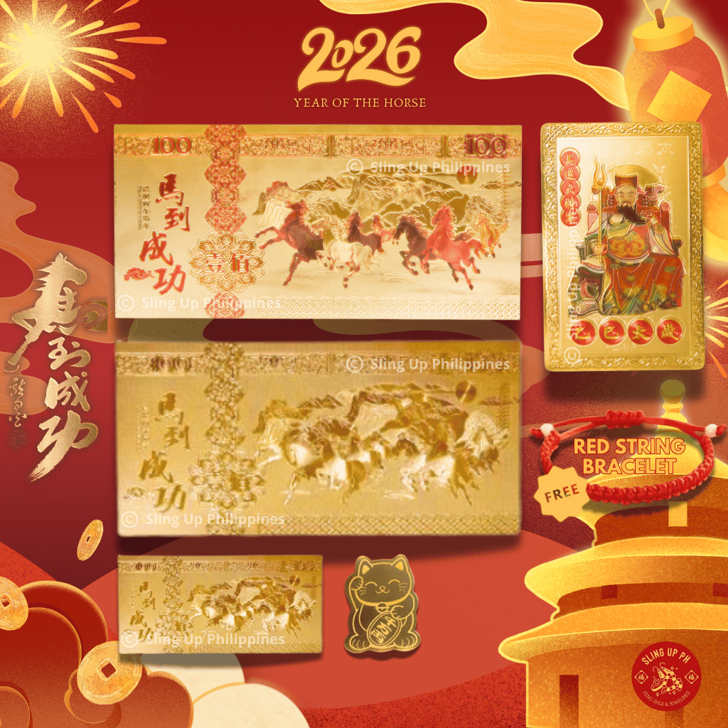 SlingUp Lucky Charm 2026 Year of the Horse Golden Money Foil For Money ...