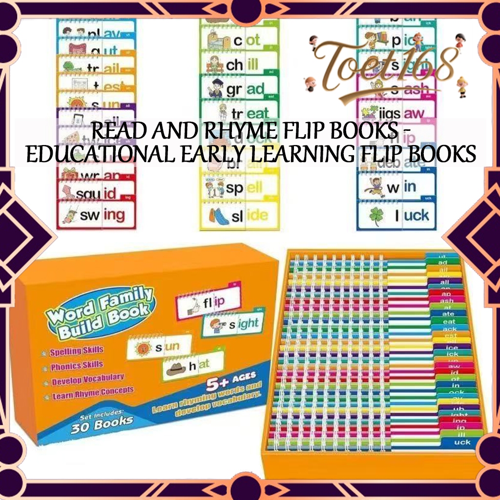 Interactive Montessori cognitive word family building book, reading ...