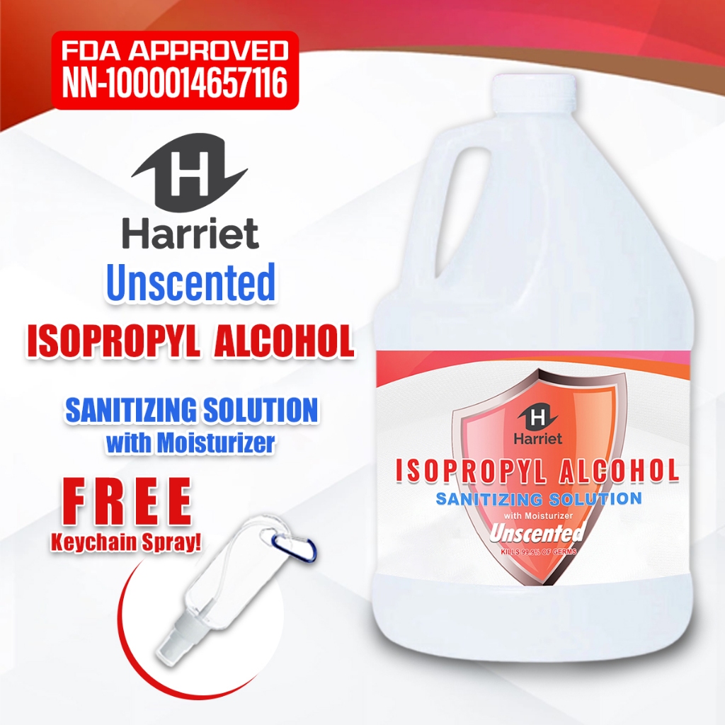 HARRIET 70% ISOPROPYL ALCOHOL 1 GALLON UNSCENTED W/ FREE GIFT | Shopee ...