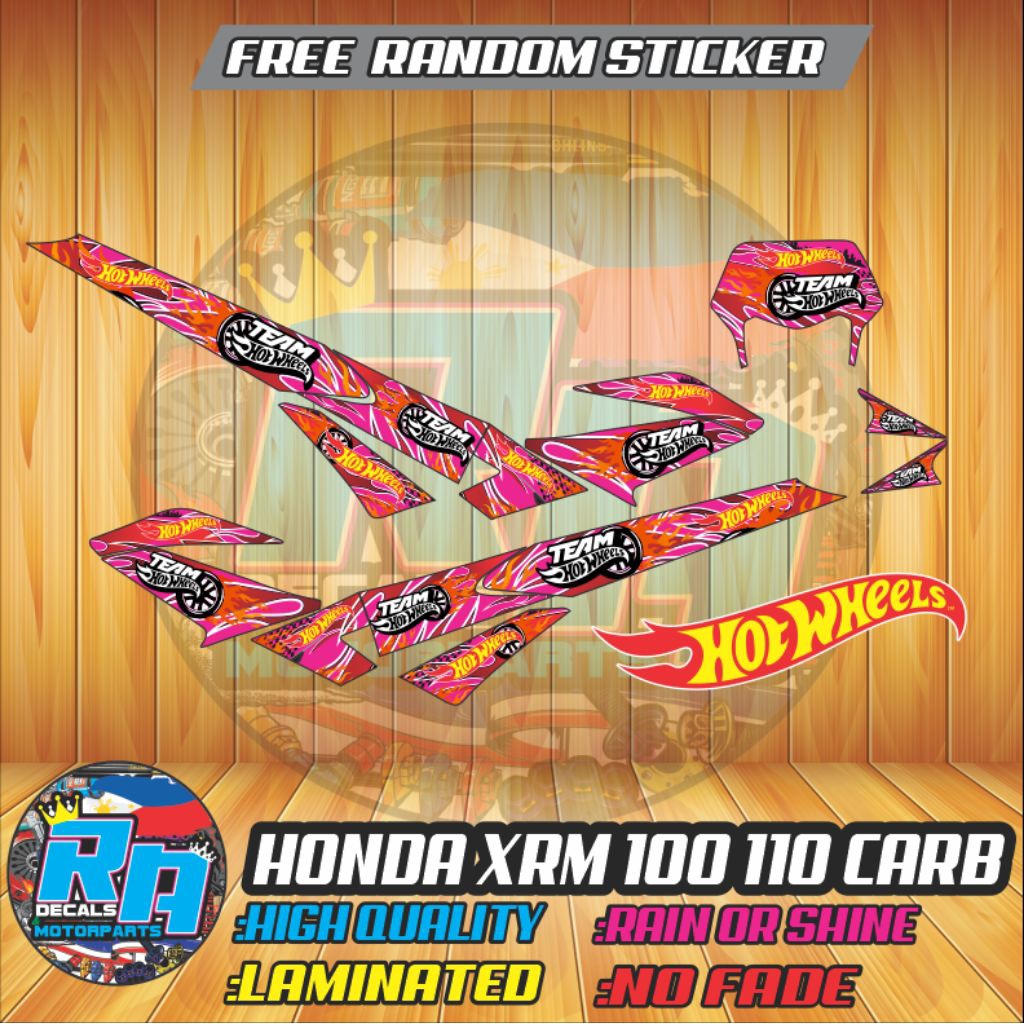 Honda XRM 100 110 Carb Hot Wheels Decals (High Quality Sticker ...