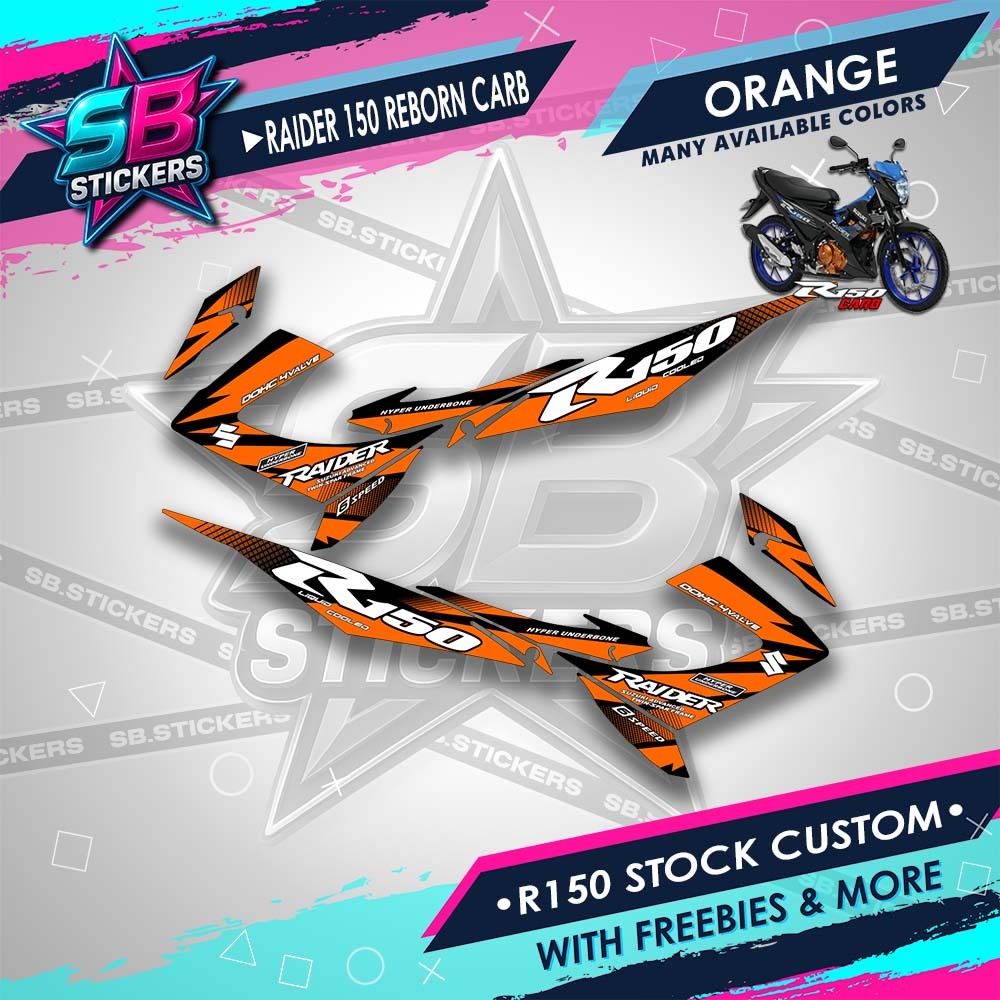 RAIDER 150 REBORN CARB DECALS ( R150 STOCK CUSTOM )【SB DECALS】 | Shopee ...