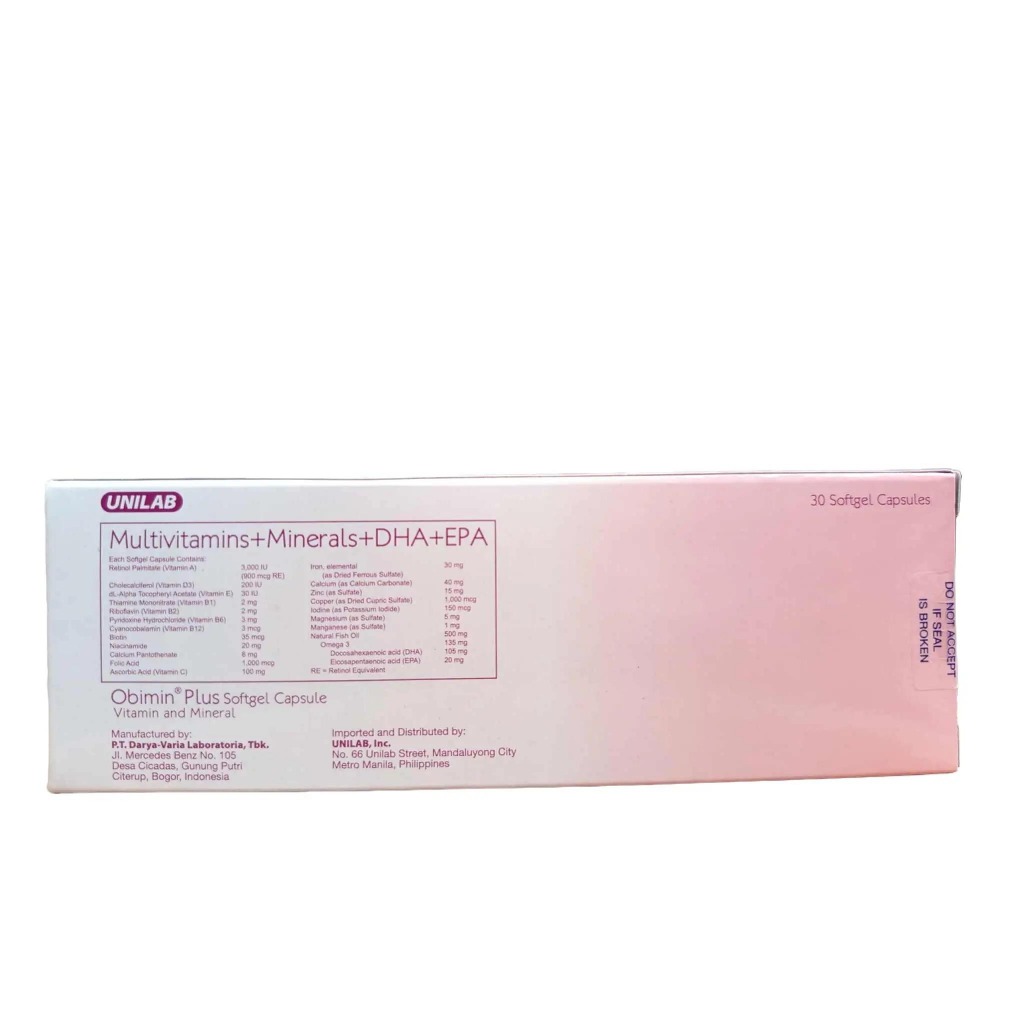 Obimin Plus Softgel Capsule Vitamin and Mineral 30capsules | Shopee ...