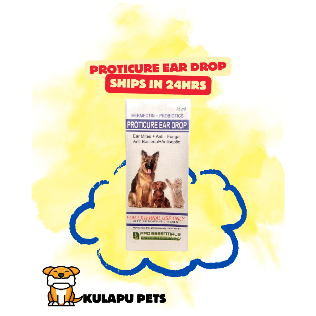 Proticure Anti Ear Mites and Anti Fungal Antibiotic Ear Drops for Dogs ...