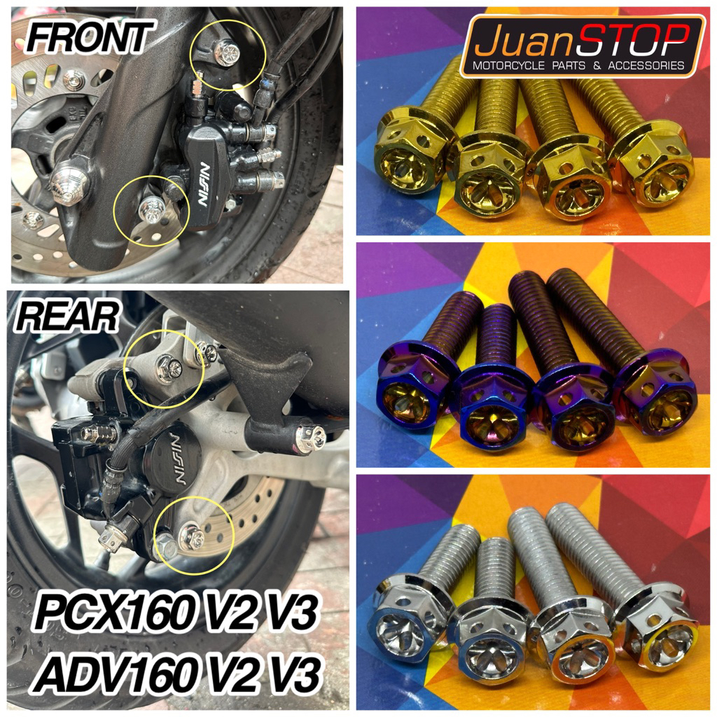 PCX160 / ADV160 Front and Rear Caliper bolts (Set of 4pcs) | Shopee ...