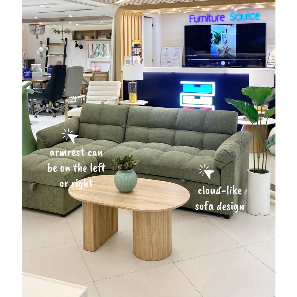 Furniture Source Belladen Chaise Sofabed With Storage | Shopee Philippines