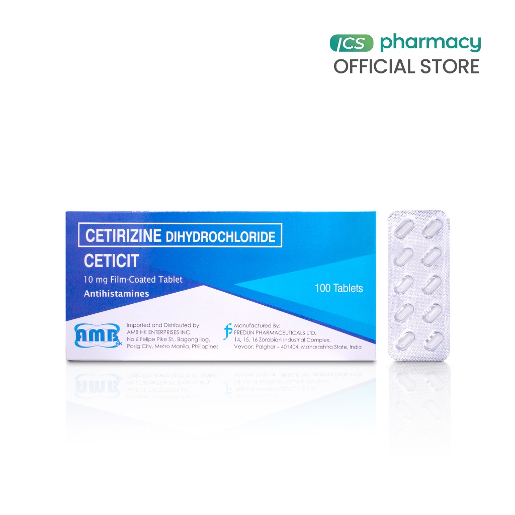 CETICIT Cetirizine Antihistamine 10mg Tablets for Allergy Symptoms ...