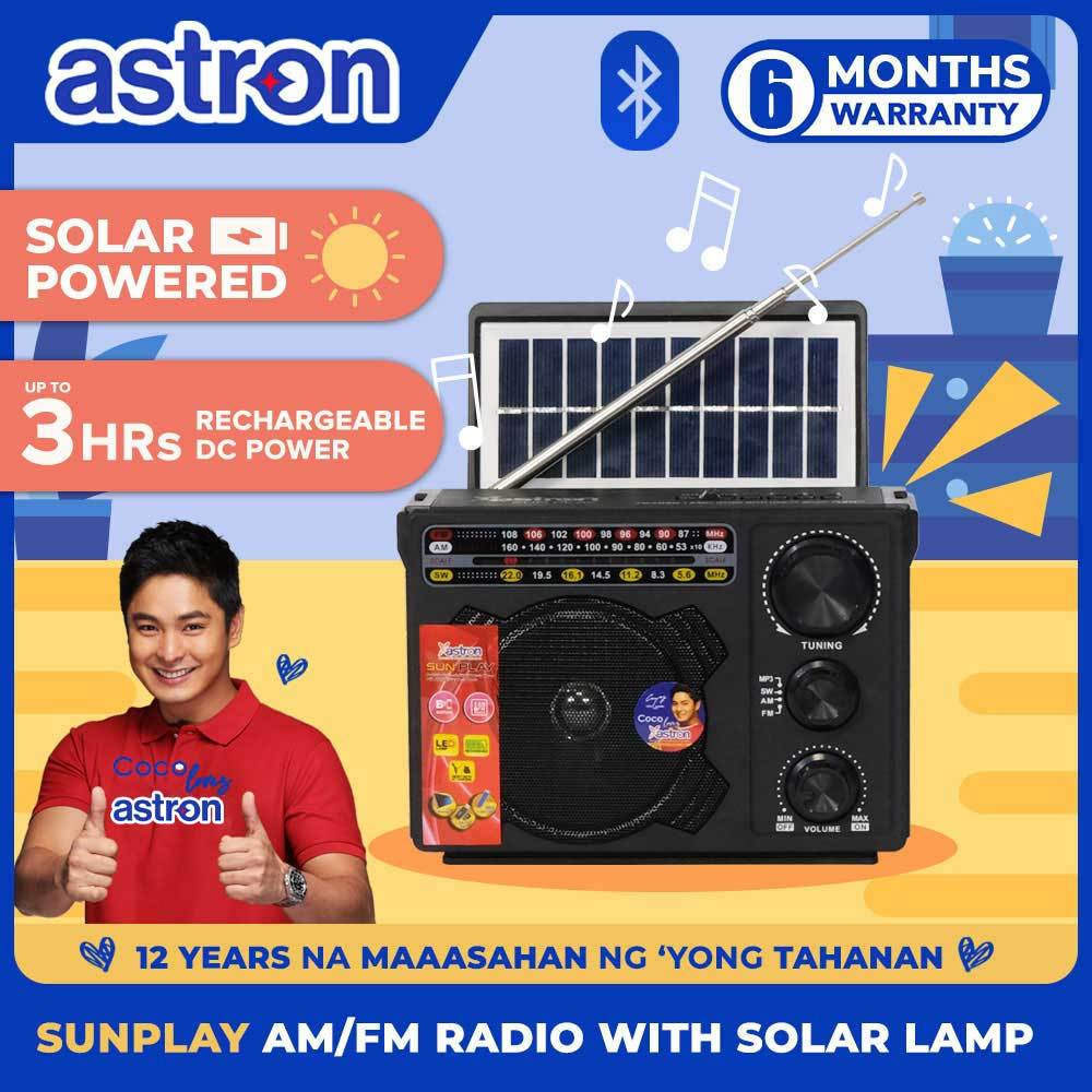 Astron SUNPLAY Solar-Powered Radio | AM/FM | Rechargeable - Bluetooth ...