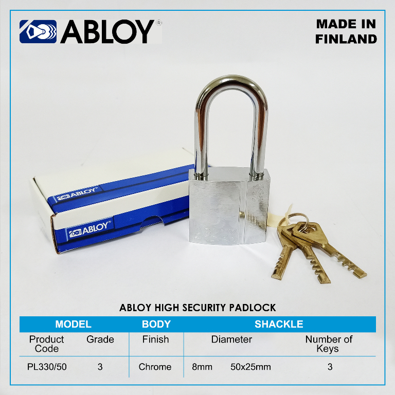 Abloy Padlock PL 330C/50 Original Made In Finland 48mm | Shopee Philippines
