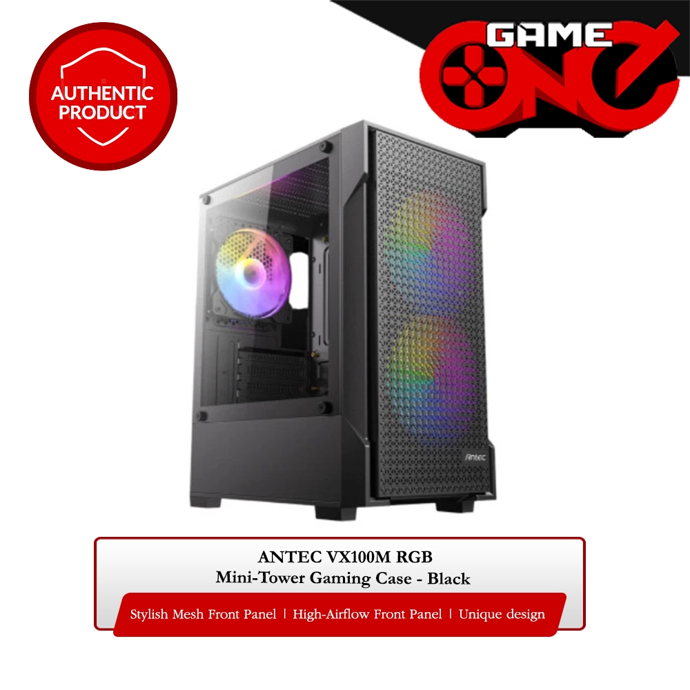 Antec VX100M RGB Mini-Tower Gaming PC Case - Black | Shopee Philippines
