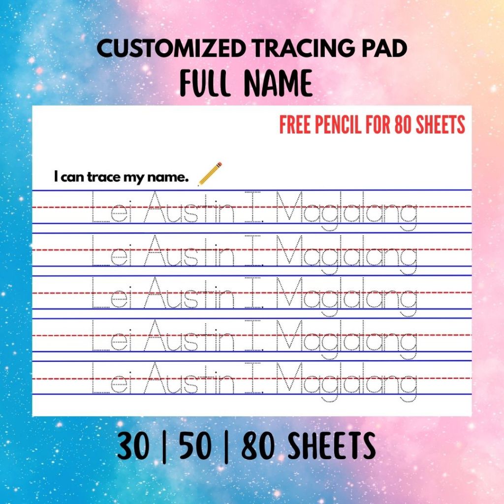 Customized Tracing Pads for Kids (Dotted) | Lines, Shapes, Numbers ...