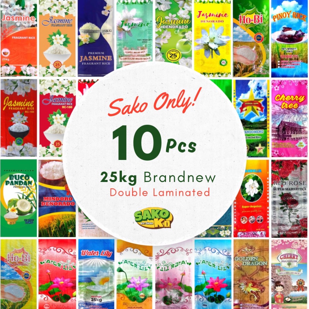 10pcs (25kg) Rice Sacks Double Laminated (SAKO ONLY) | Shopee Philippines
