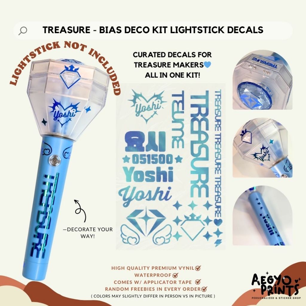 TREASURE - BIAS DECO KIT LIGHTSTICK DECALS FOR TEULIGHT FAN-MADE BY ...