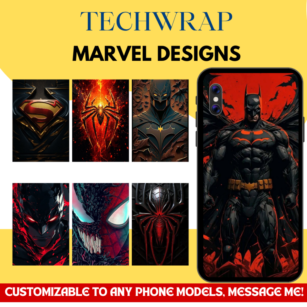 Cartons Marvel spideman Batman phone skin mobile skin water resistant ...